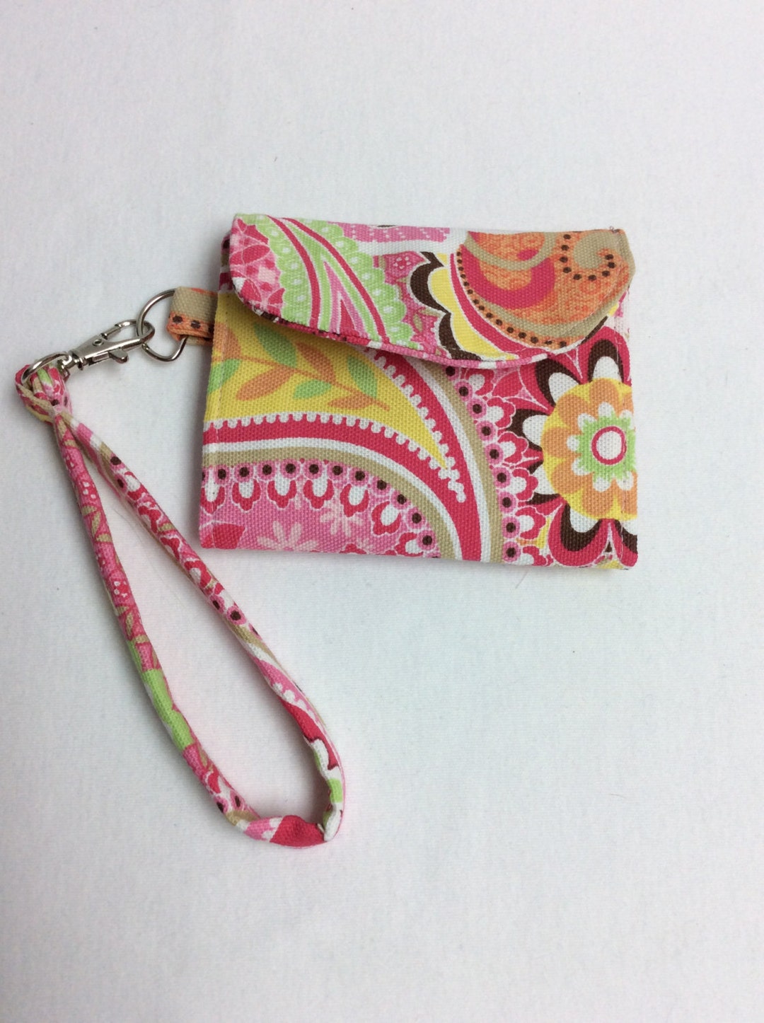 The Pink Paisley Tri-fold Wrist Wallet - Etsy