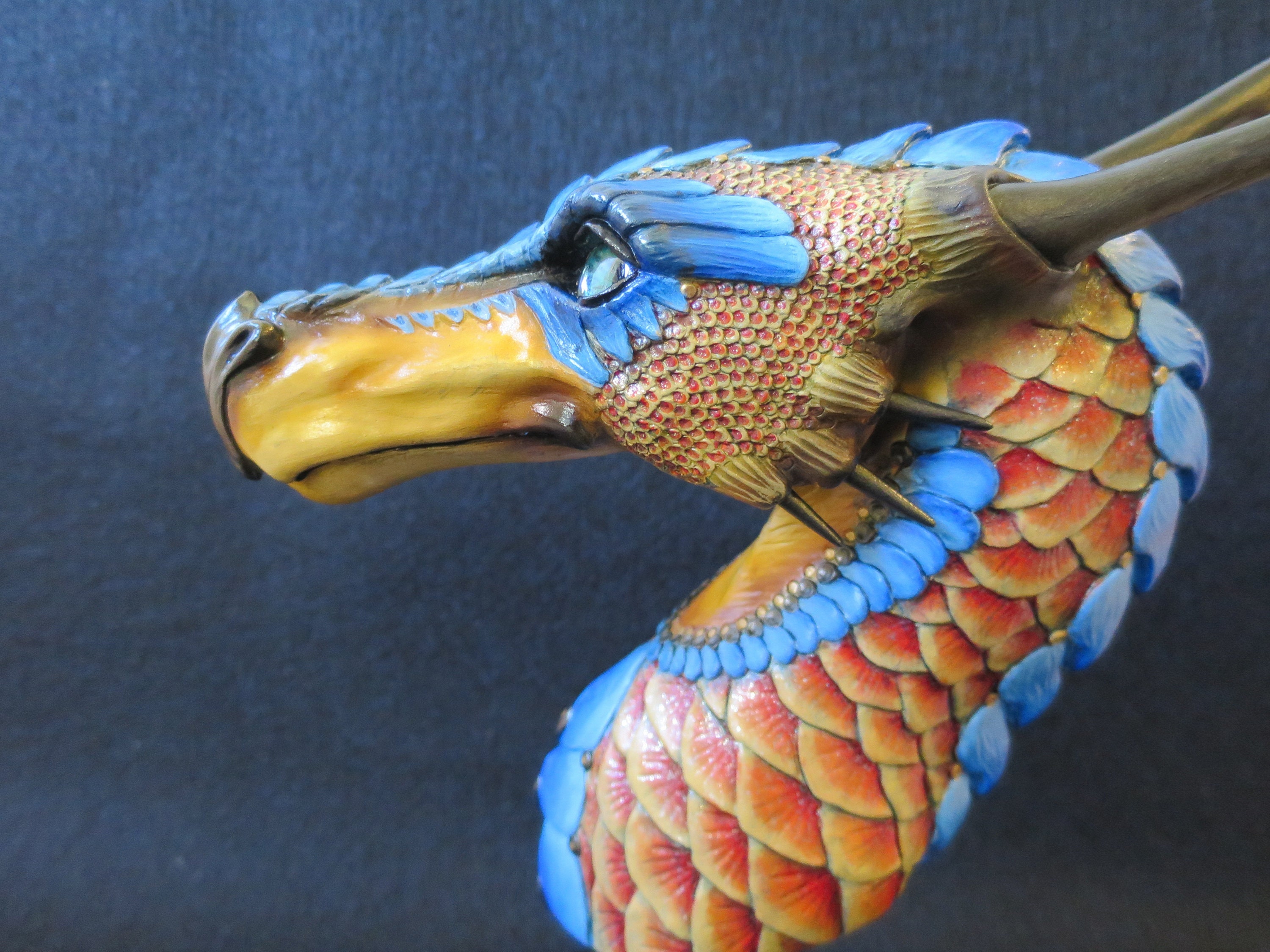 Realistic Fantasy Dragon Sculpture Figure Large Bust - Etsy