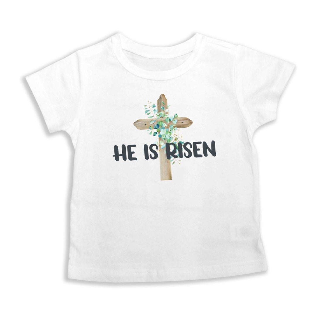 He is Risen Cross Easter Tshirt Girls Boys, Christian Easter Shirts ...