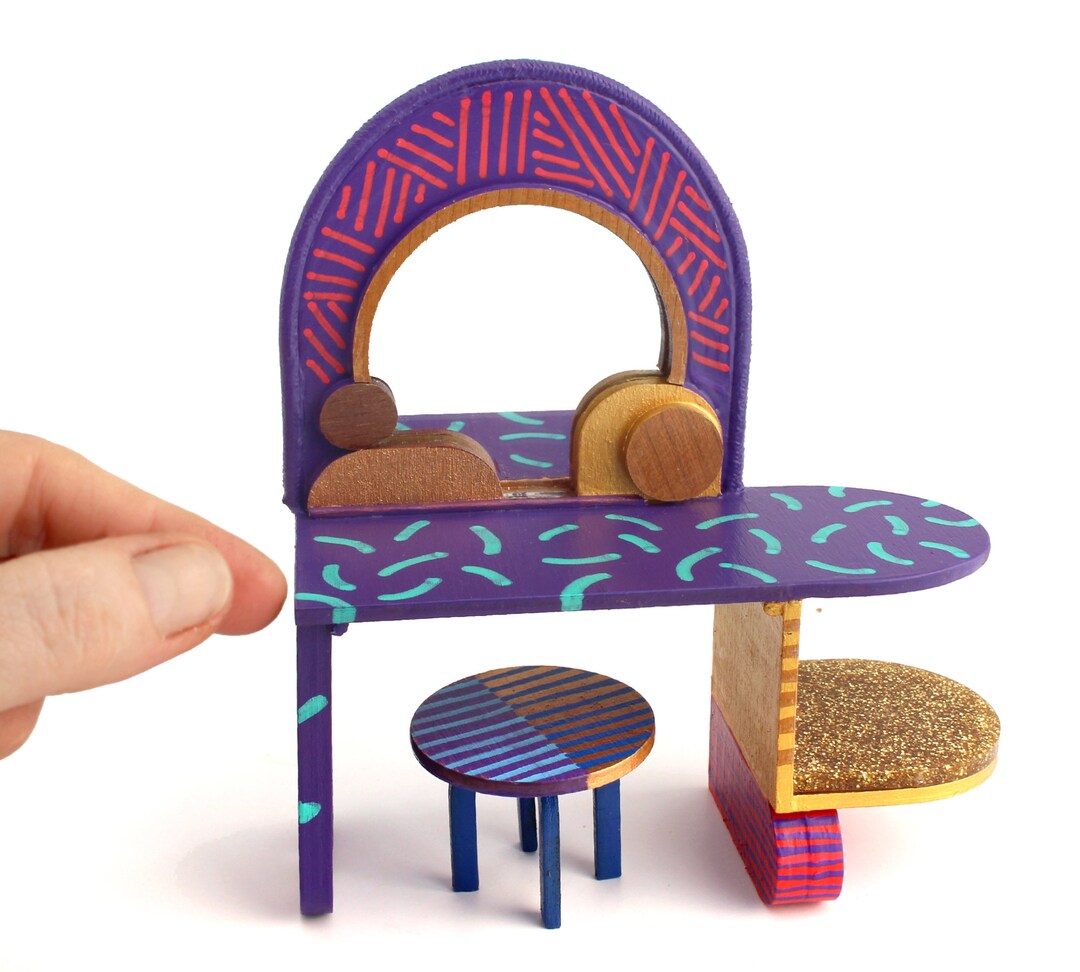 Purple Memphis Desk Set STUDIO PEEL Collection 1:12 Scale - Etsy