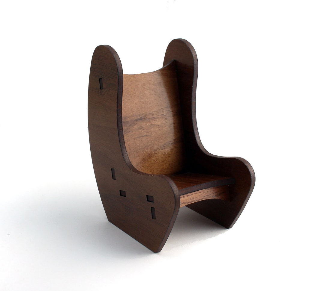 1:12 Scale Walnut Arcade Chair - Classic Miniature Modern Furniture ...