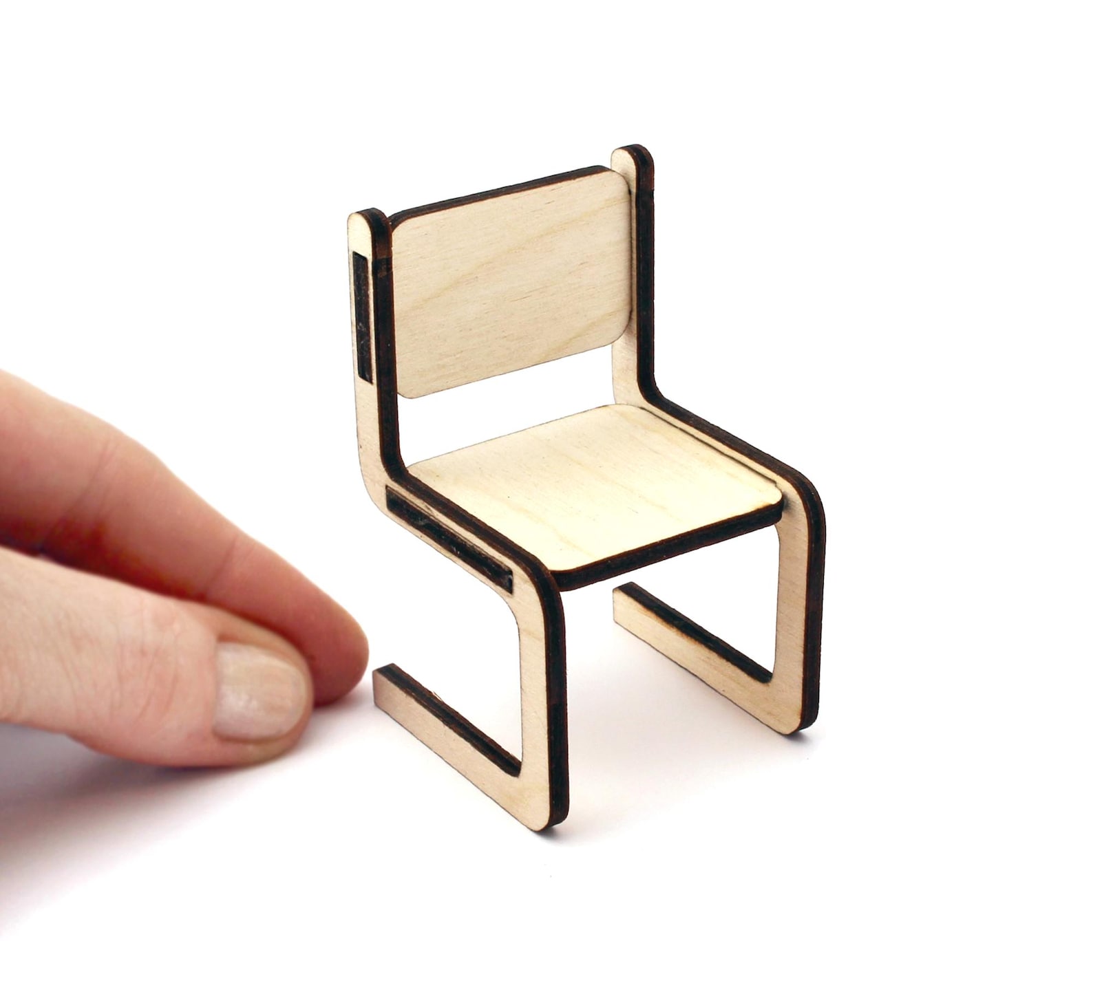 1:12 Scale Zen Loft Dining Chair - Modern Minimalist Dollhouse ...