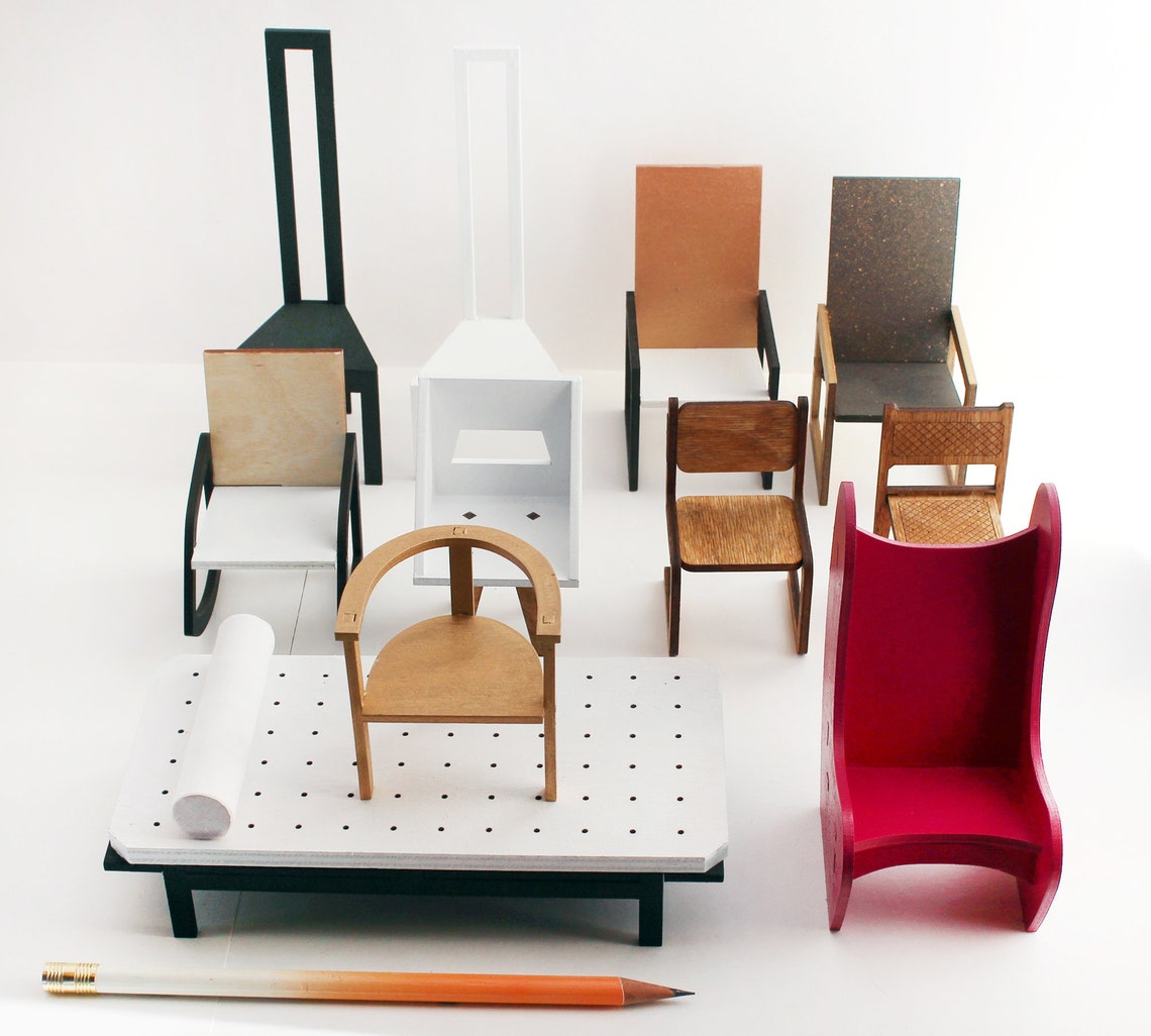 The Andy Chair - 1:12 Scale Miniature Modern Furniture Kit - Etsy