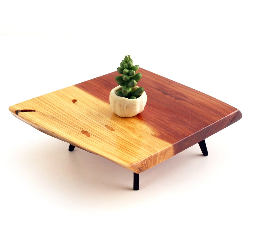 Large Two-toned Red Cedar Coffee Table W/ Black Legs - Modern Luxury ...