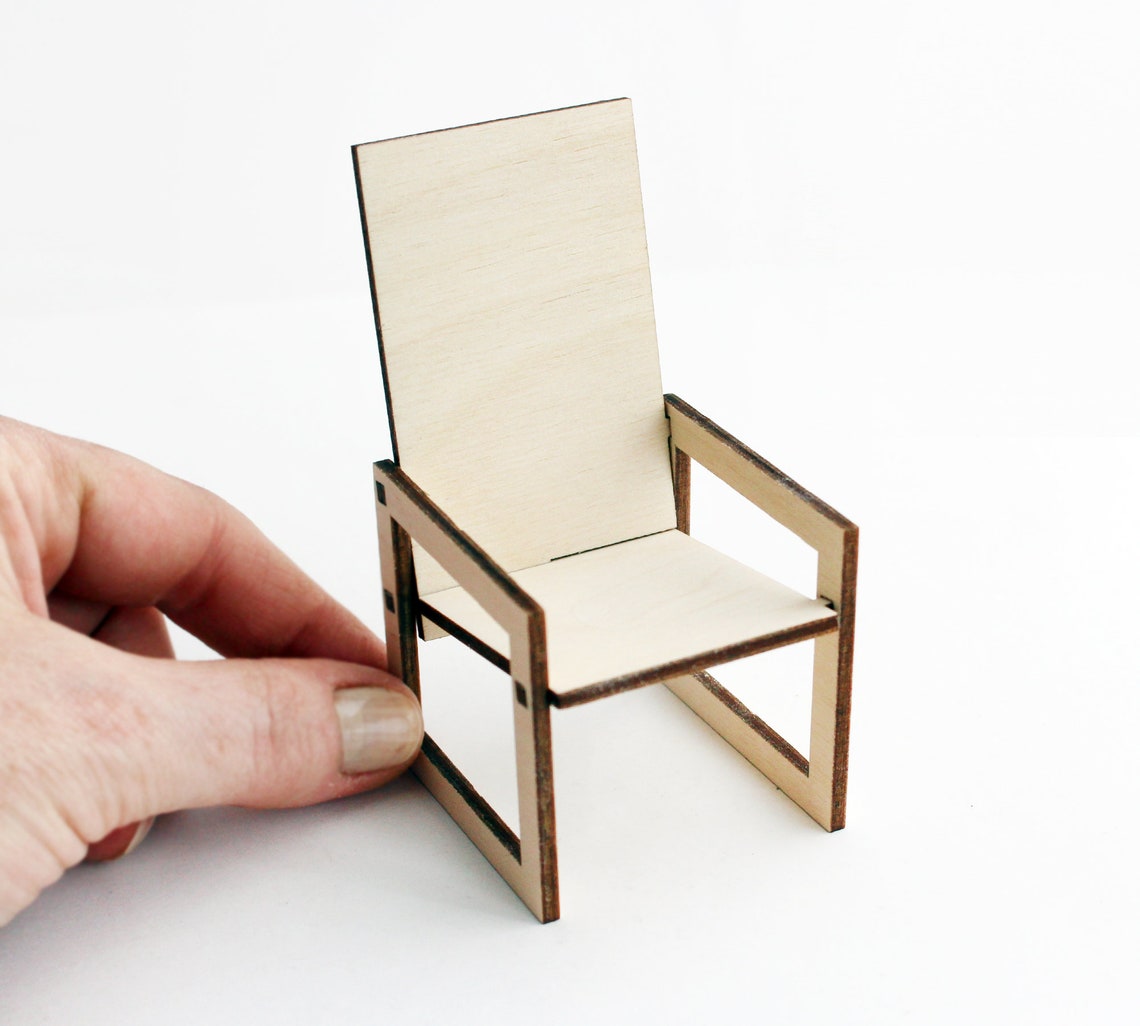 The Andy Chair - 1:12 Scale Miniature Modern Furniture Kit - Etsy