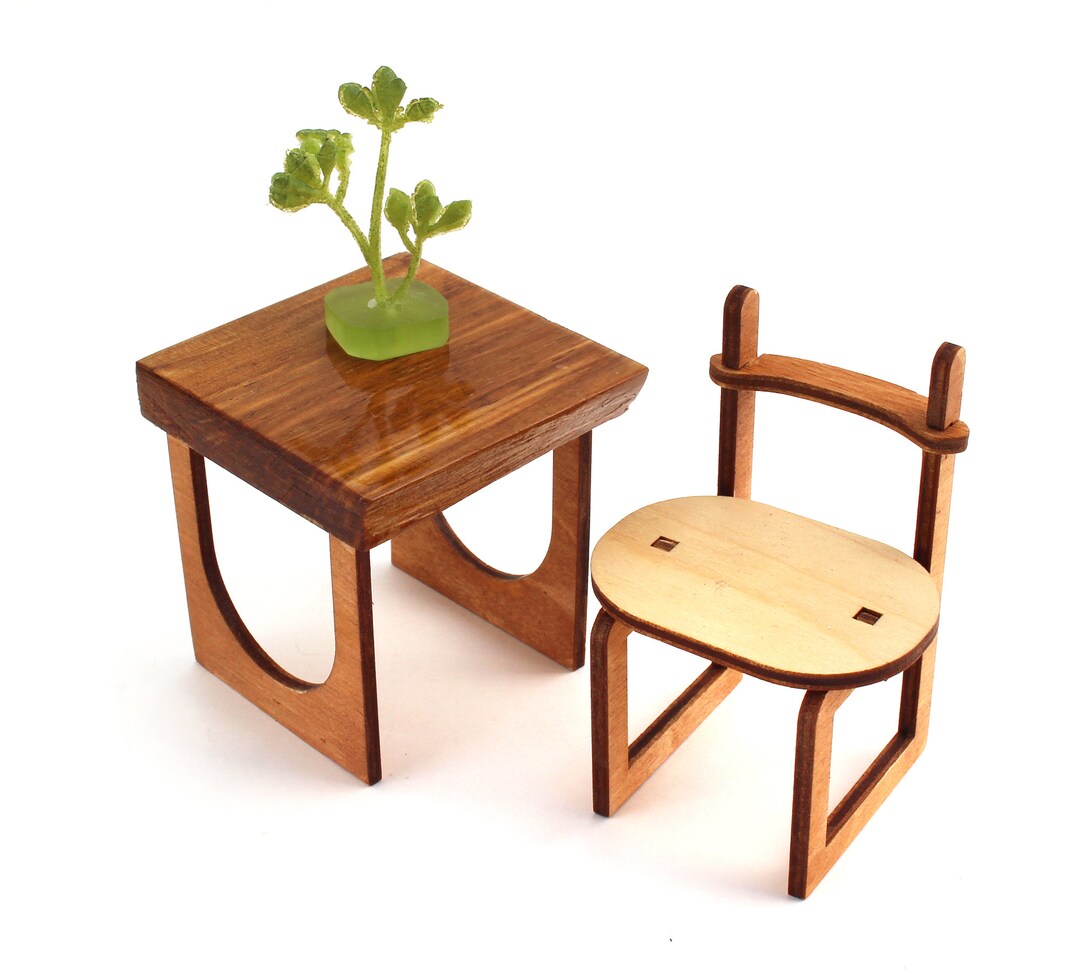 Contemporary Curves Juniper Desk Set - Modern Miniature Furniture - Etsy