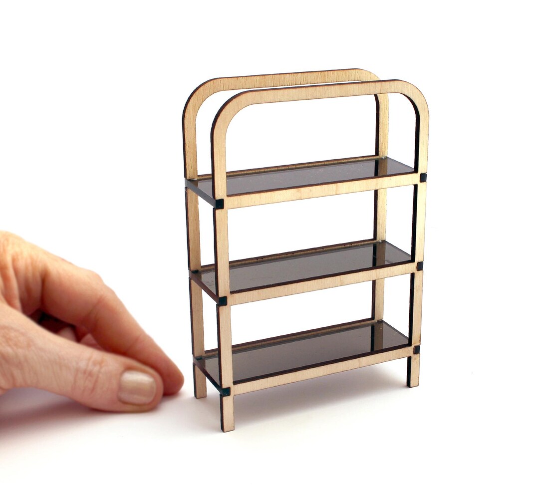 1:16 Scale Zen Loft Bookcase / Shelves - Modern Minimalist Dollhouse ...