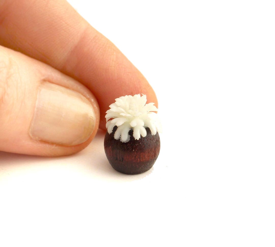 Tiki White Flower / Drink - Handmade Miniature Modern Tabletop Decor - Etsy