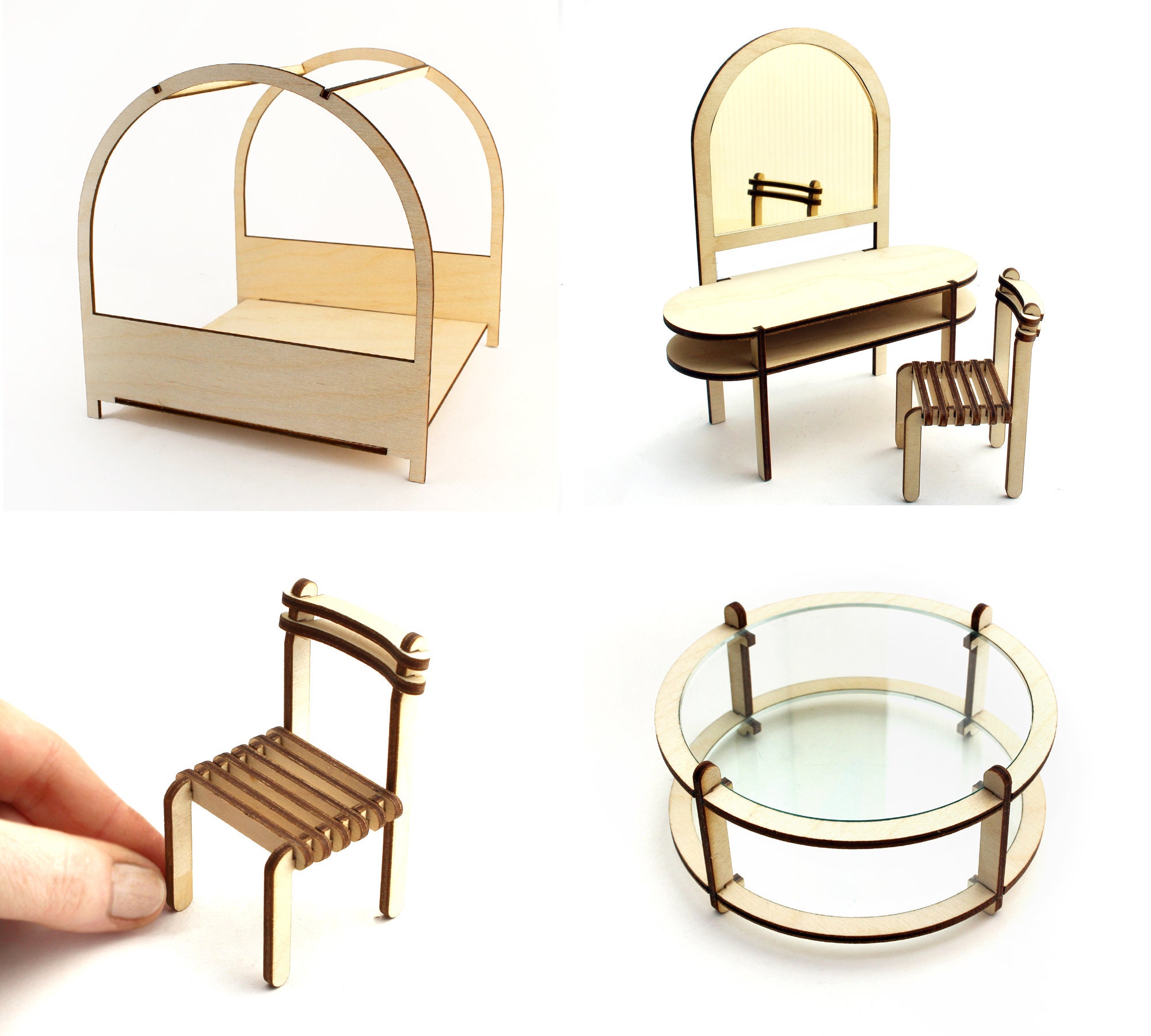 1:12 Scale GETAWAY Furniture - Complete 5-piece Set - Modern Miniature ...