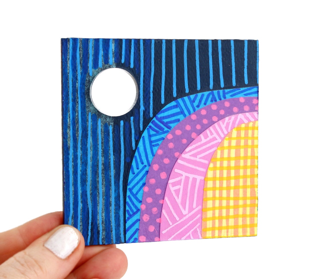 Striped Blue Arch Mirror - STUDIO PEEL Collection - Original Miniature ...