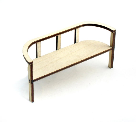 Clubhouse Bench 1:24 scale Miniature Modern furniture Art ...