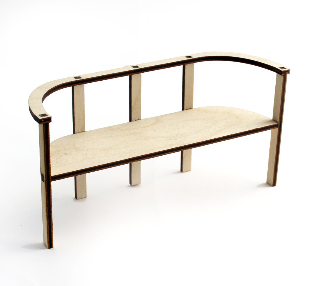 1:12 Scale Clubhouse Bench - Miniature Modern Furniture Kit - Etsy