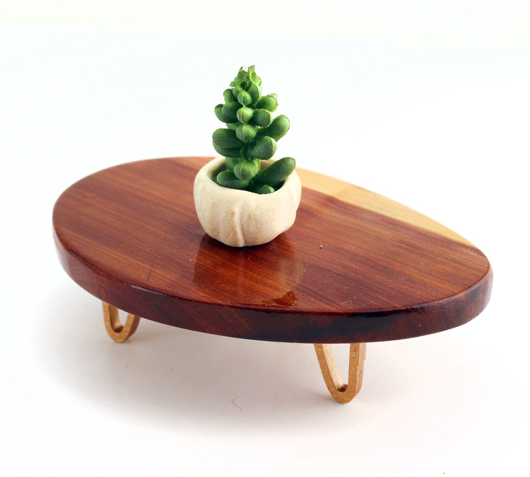 Solid Red Cedar Bean Tripod Table - MCM Modern Miniature Furniture - Etsy