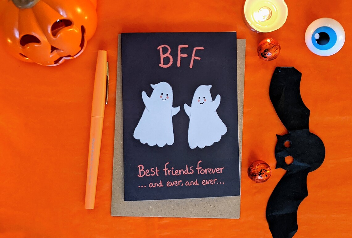 BFF Card Best Friends Forever Card Ghosts Goth Gothic - Etsy