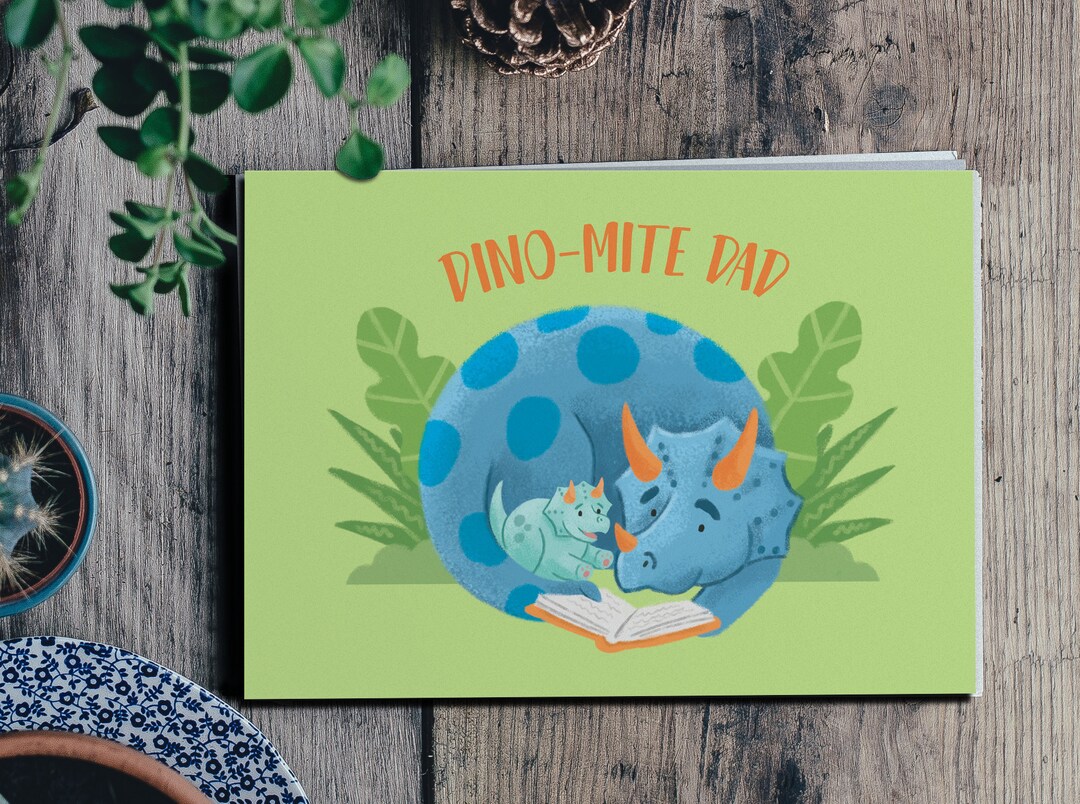 Dino-mite Dad Father's Day Greetings Card, Dad, Daddy, Dinosaur ...