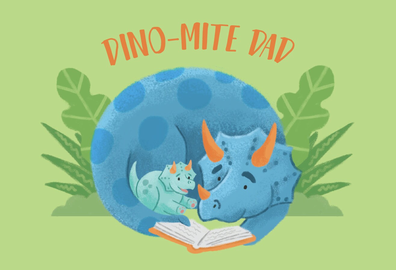 Dino-mite Dad Father's Day Greetings Card, Dad, Daddy, Dinosaur ...