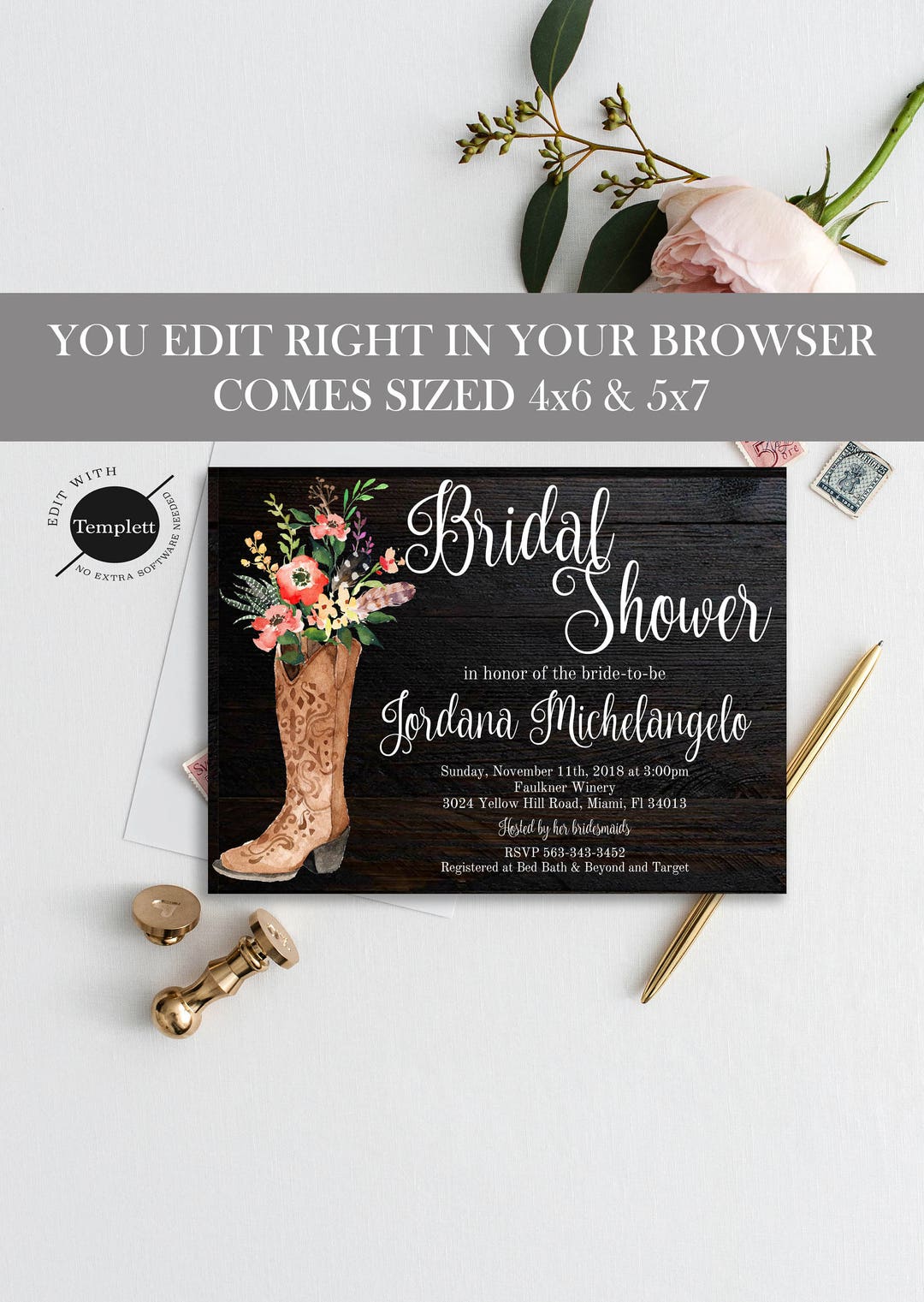 Rustic Bridal Shower Invitation Rustic Bridal Shower - Etsy