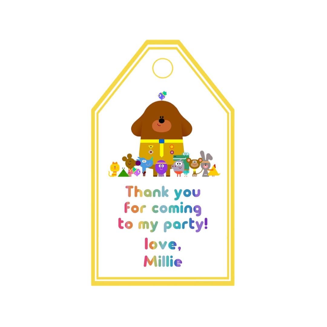 Digital Download - Personalised Hey Duggee Themed Birthday Party Bag ...