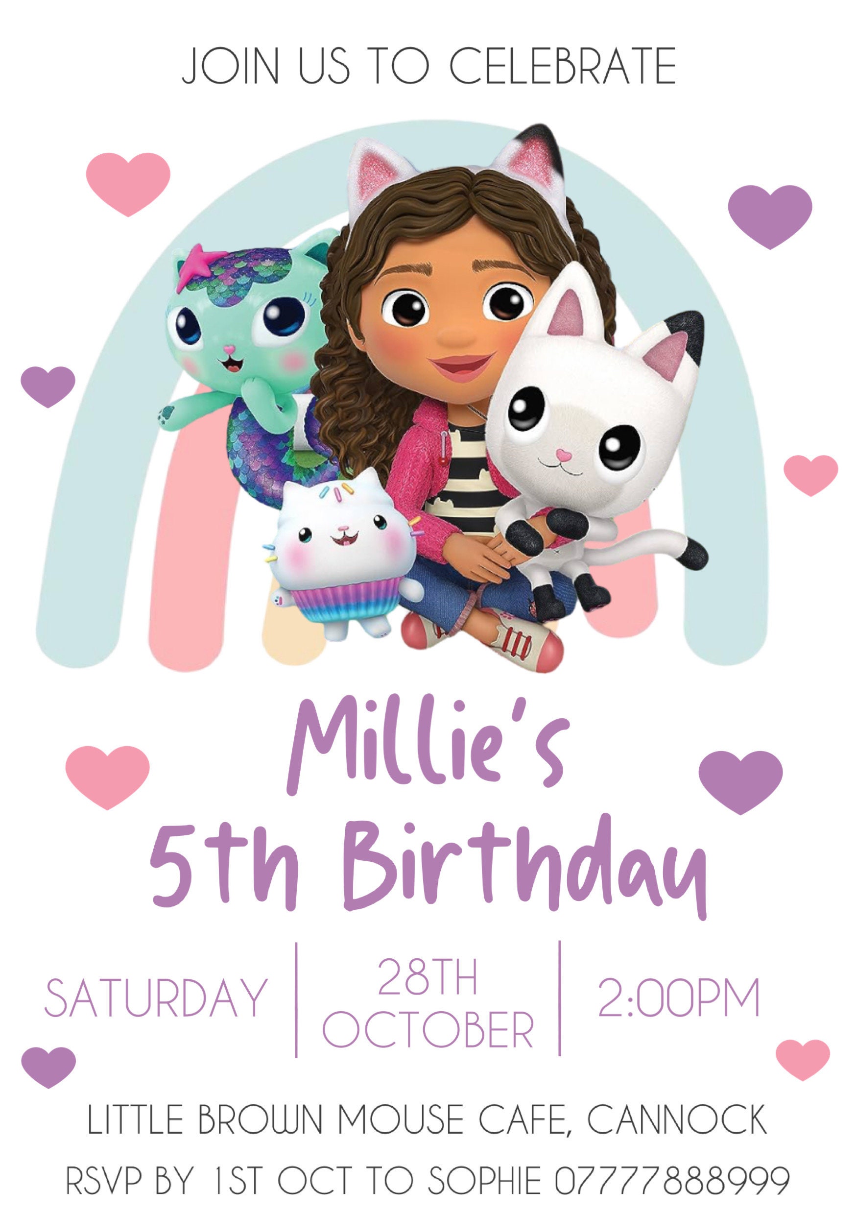 Digital Download - Personalised Gabby’s Dollhouse Themed Birthday ...