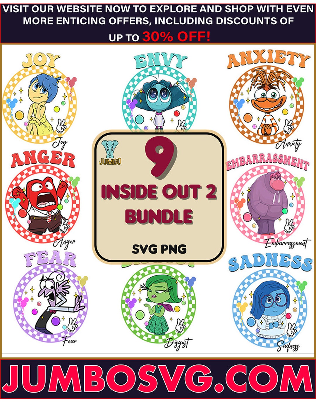 Inside Out 2 Bundle Svg, Inside Out Checkered Svg, Inside Out ...