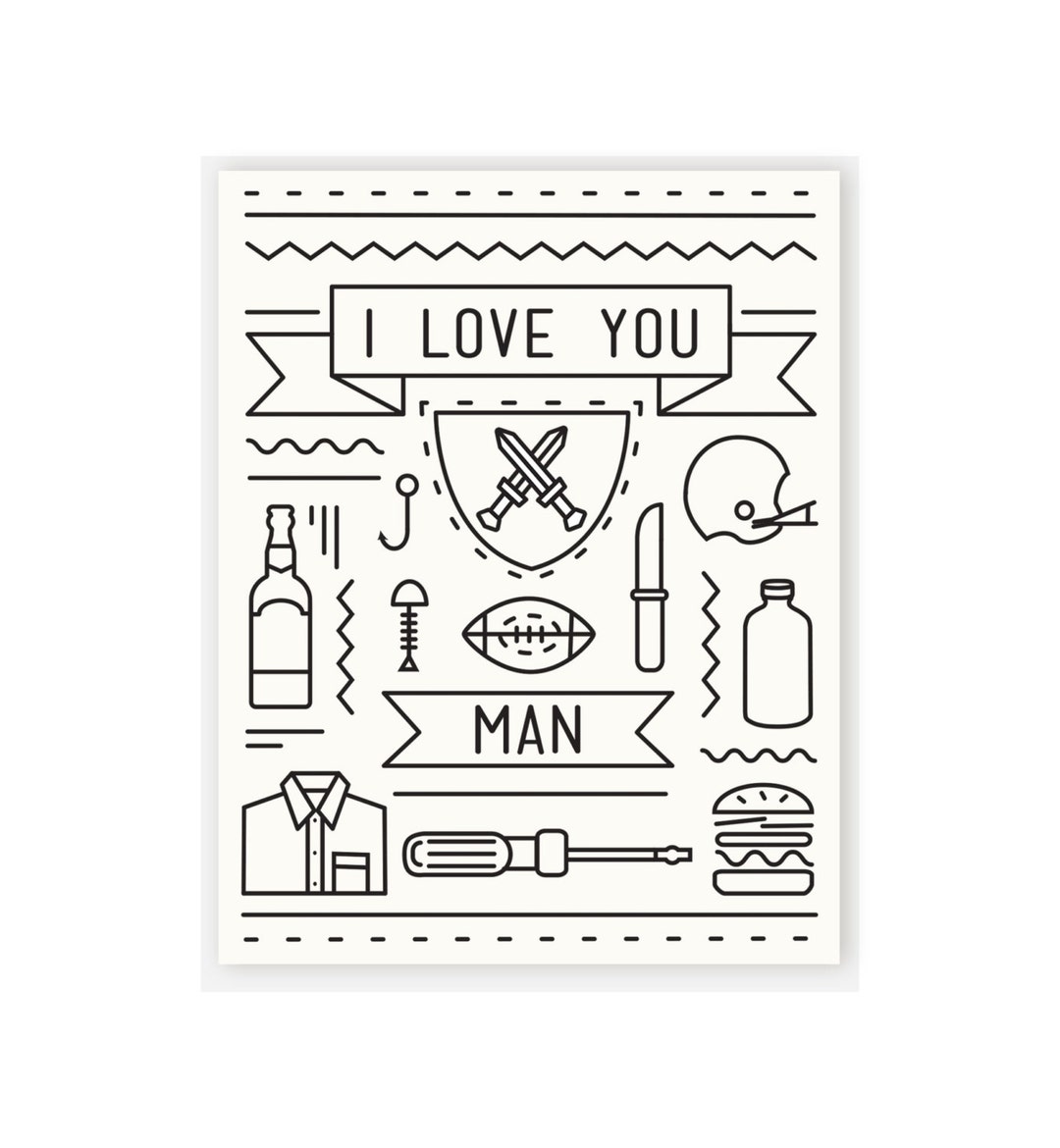 Bromance Card / I Love You Card / Dude Card / I Love You Man - Etsy