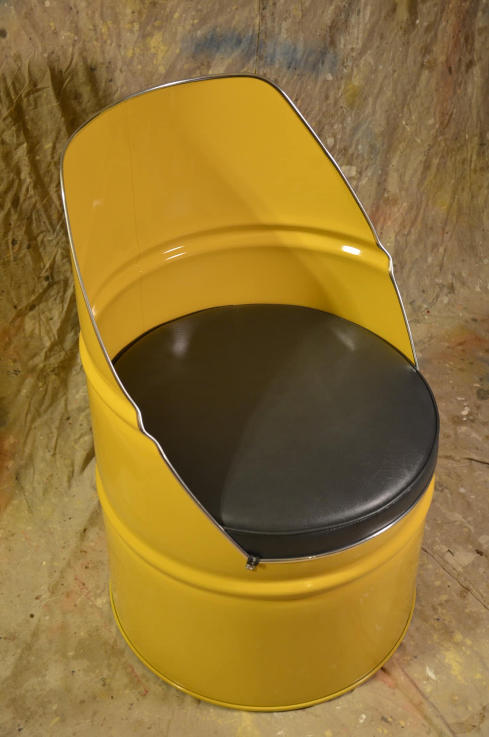 Industrial Furniture Barrel Chair w/ vinyl padded seat. Choose | Etsy