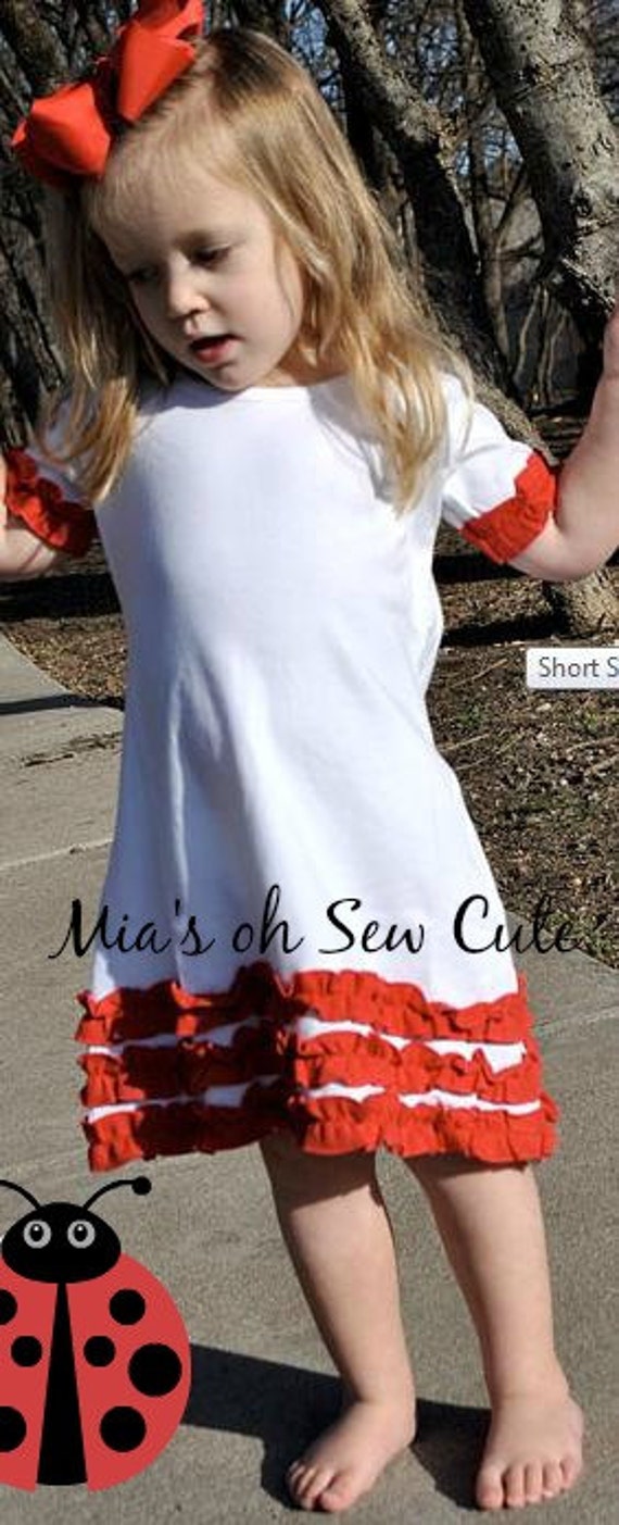 Items similar to Girls Ruffle Dress~Knit Ruffle Dress~Everyday Ruffle ...