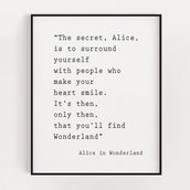 The Secret Alice Wonderland Quote QUOTE Art Wall Art Wall - Etsy