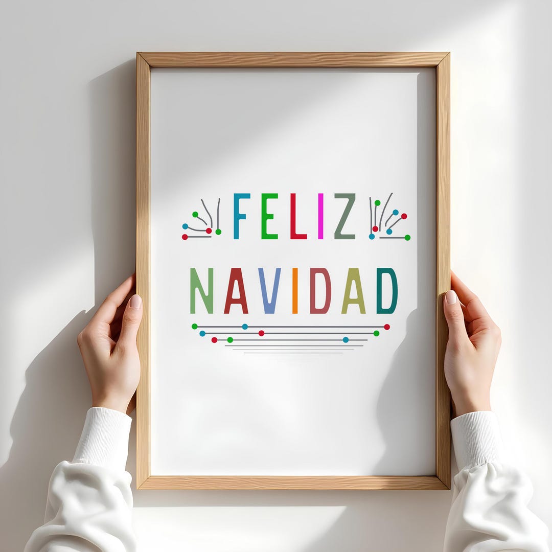 Feliz Navidad Print, Colorful Holiday Wall Decor (digital Download) - Etsy