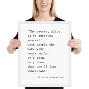 The Secret Alice Wonderland Quote QUOTE Art Wall Art Wall Decor ...