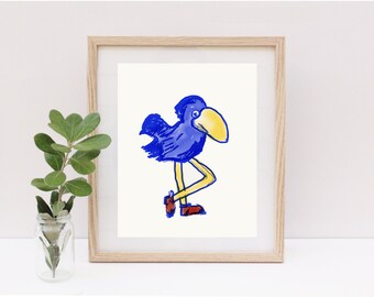 Set of Digital Jayhawk Prints INSTANT DOWNLOAD Jayhawk Evolution Rock ...
