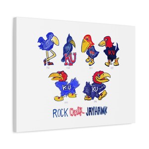 Evolution of Kansas Jayhawk Print, Rock Chalk Jayhawk Art, University ...