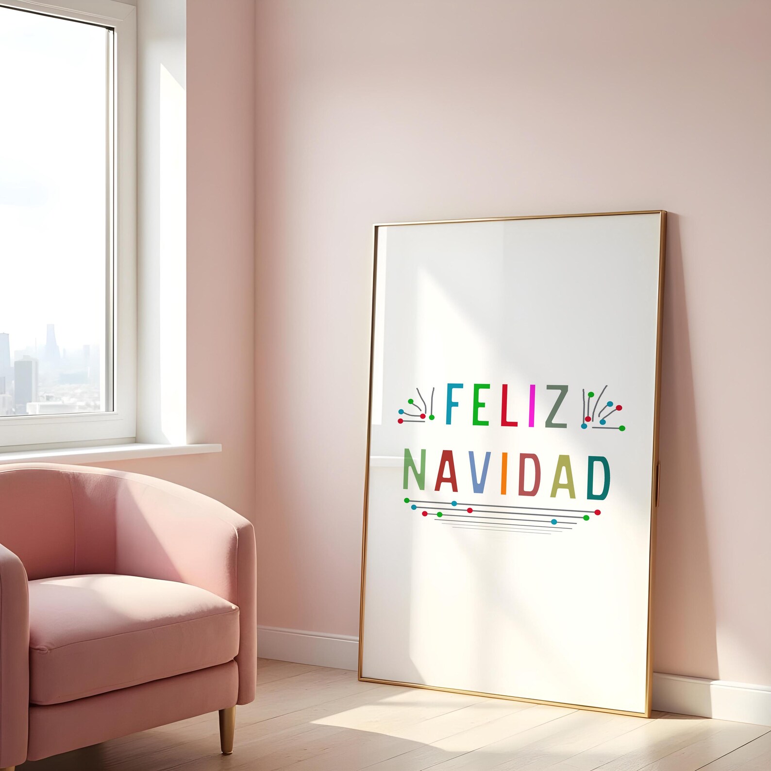 Feliz Navidad Print, Colorful Holiday Wall Art - Etsy