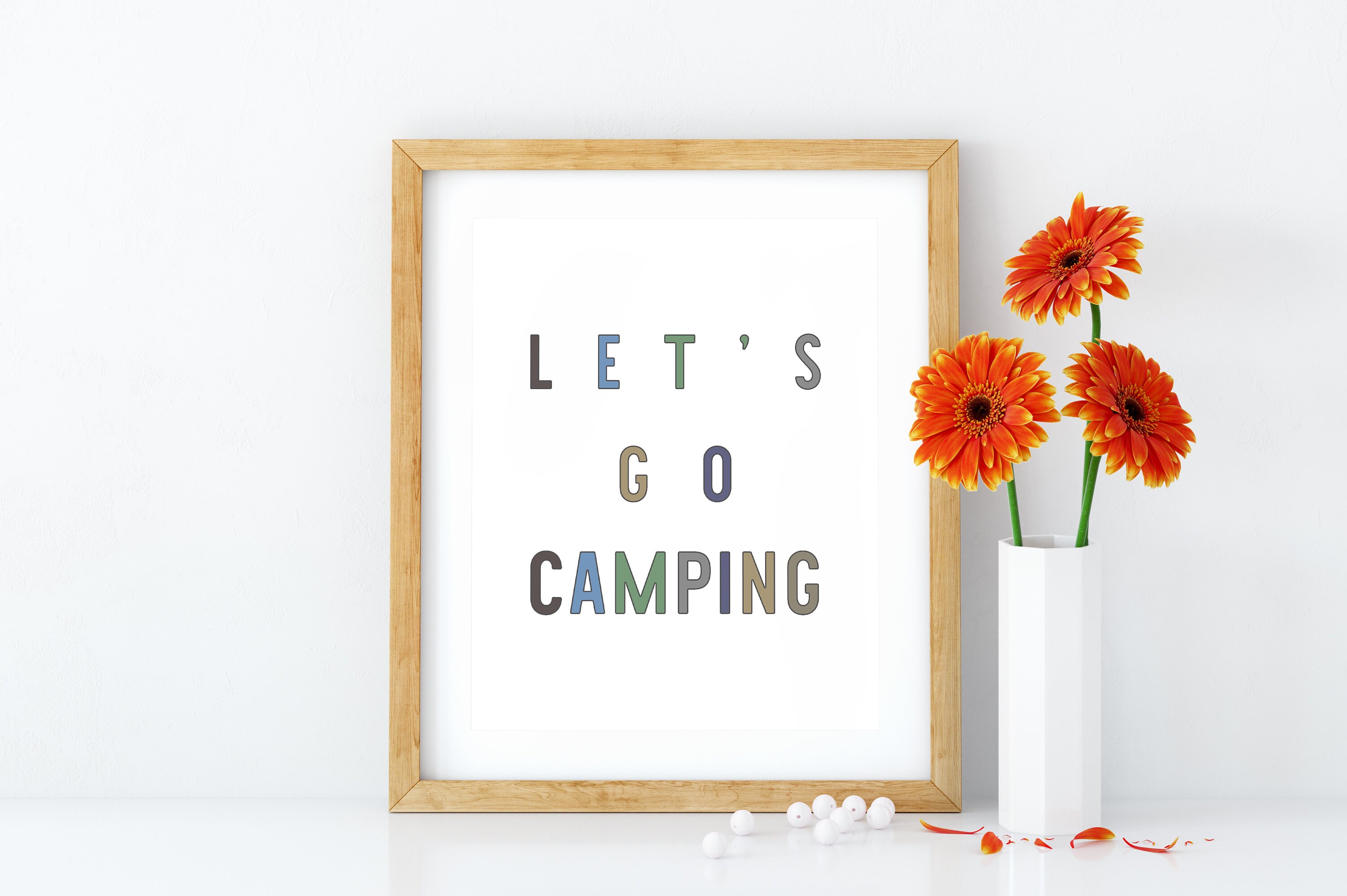 Let's Go Camping Print Home Decor Camping Wall Art Print Adventure Wall ...