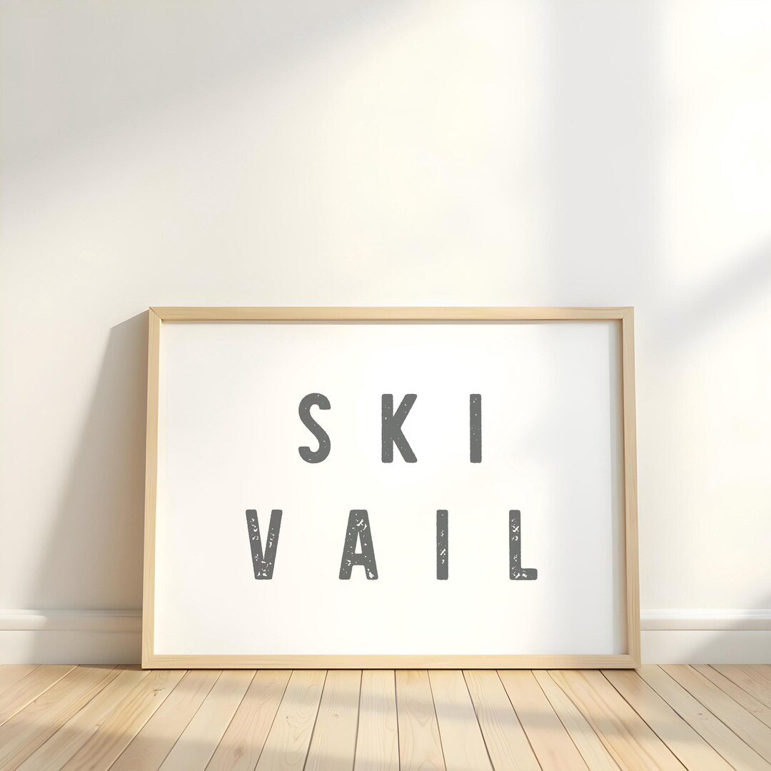 Ski Vail Sign Digital PRINT Instant Download Colorado Art Rocky ...