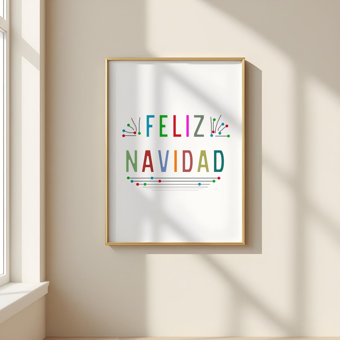 Feliz Navidad Print, Colorful Holiday Wall Art - Etsy