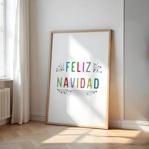 Feliz Navidad Print, Colorful Holiday Wall Art - Etsy