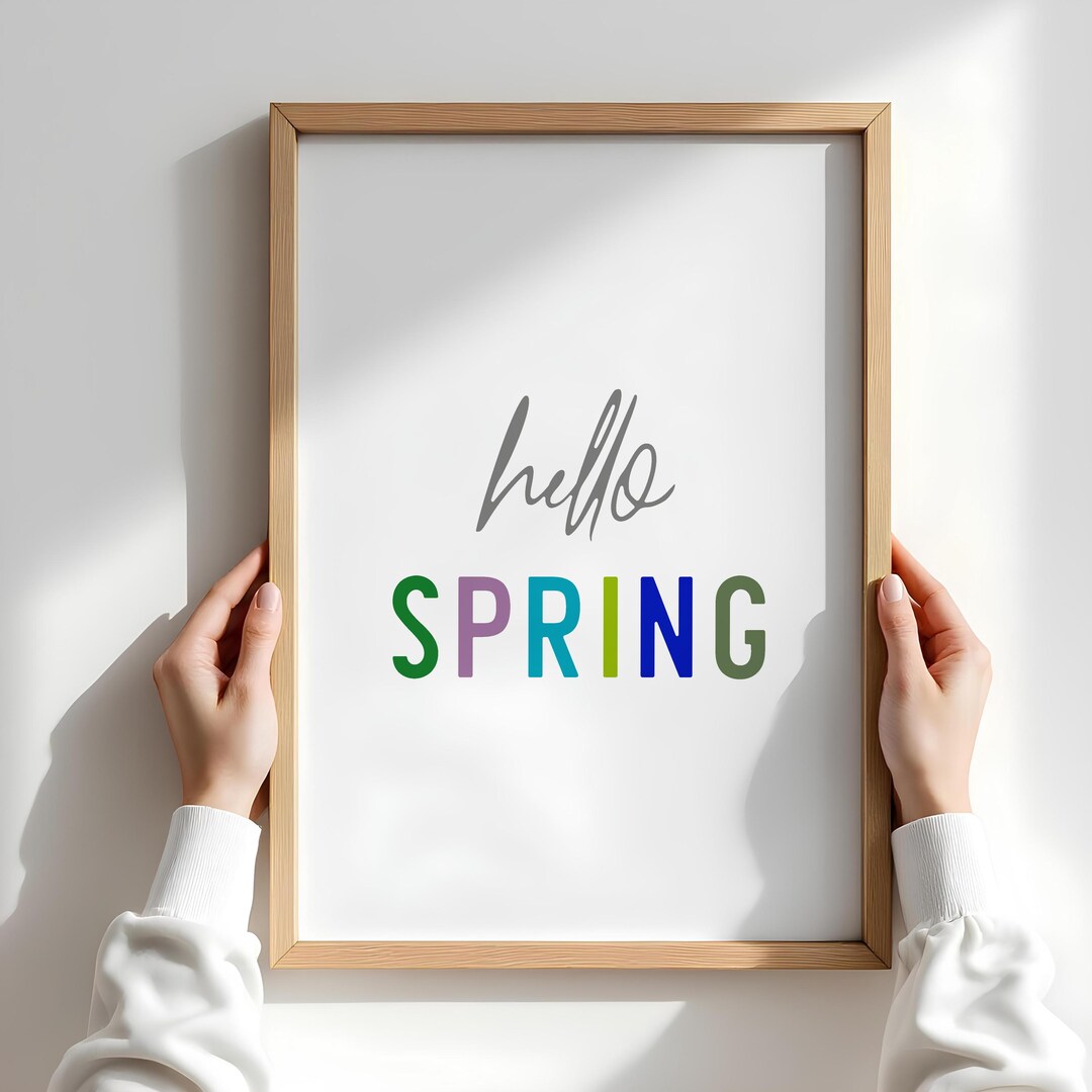 Hello Spring Quote Wall Art - Etsy