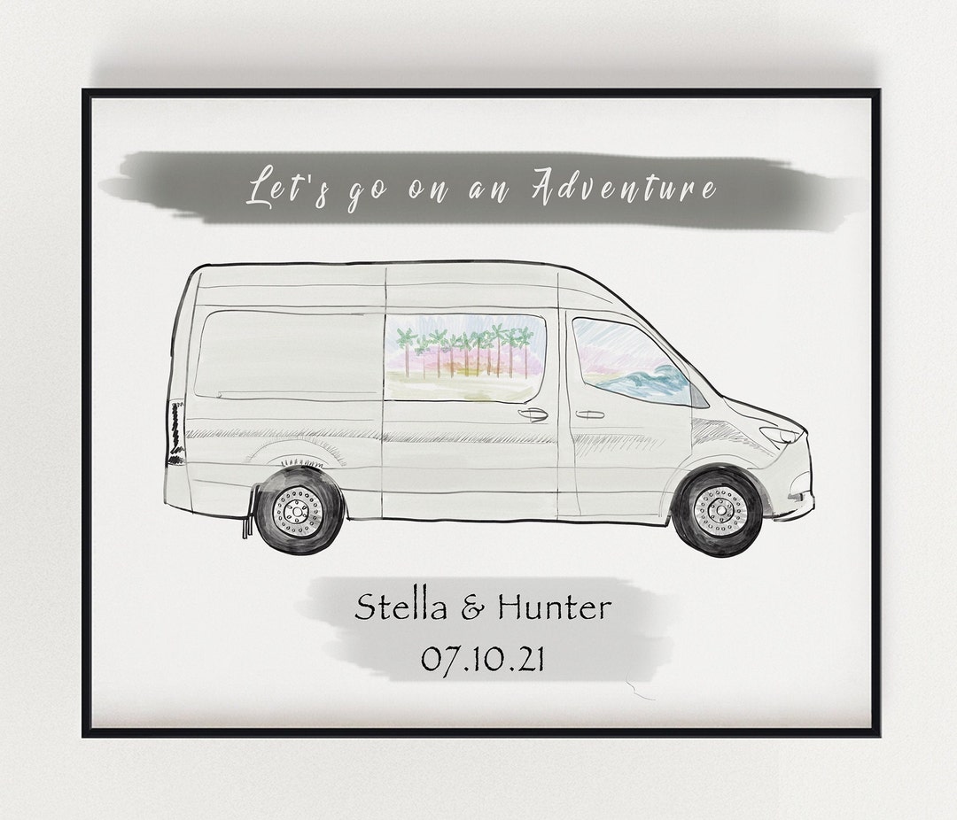 Custom Mercedes Sprinter Van PRINT Personalized Gift Art Wall Decor ...