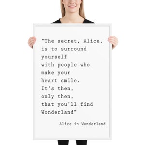 The Secret Alice Wonderland Quote QUOTE Art Wall Art Wall Decor ...