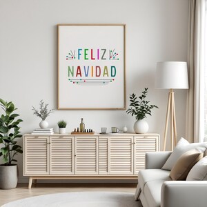 Feliz Navidad Print, Colorful Holiday Wall Art - Etsy