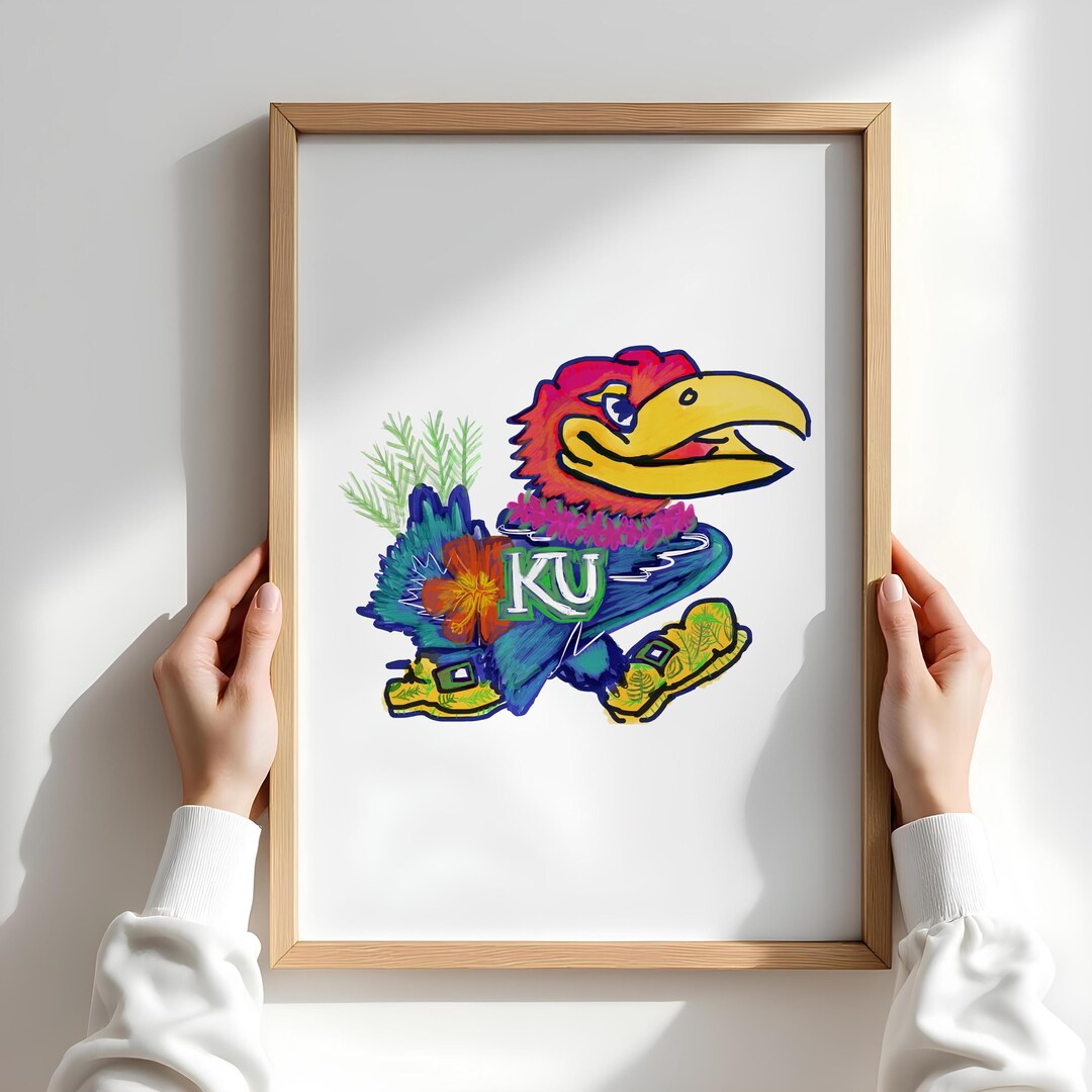 Tropical Jayhawk Hand Drawn Print DIGITAL Download INSTANT Download ...
