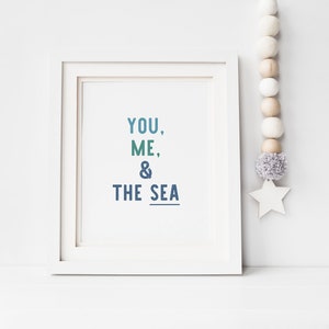 You Me and the Sea Digital Print, PRINTABLE Art Beach Art Decor INSTANT ...