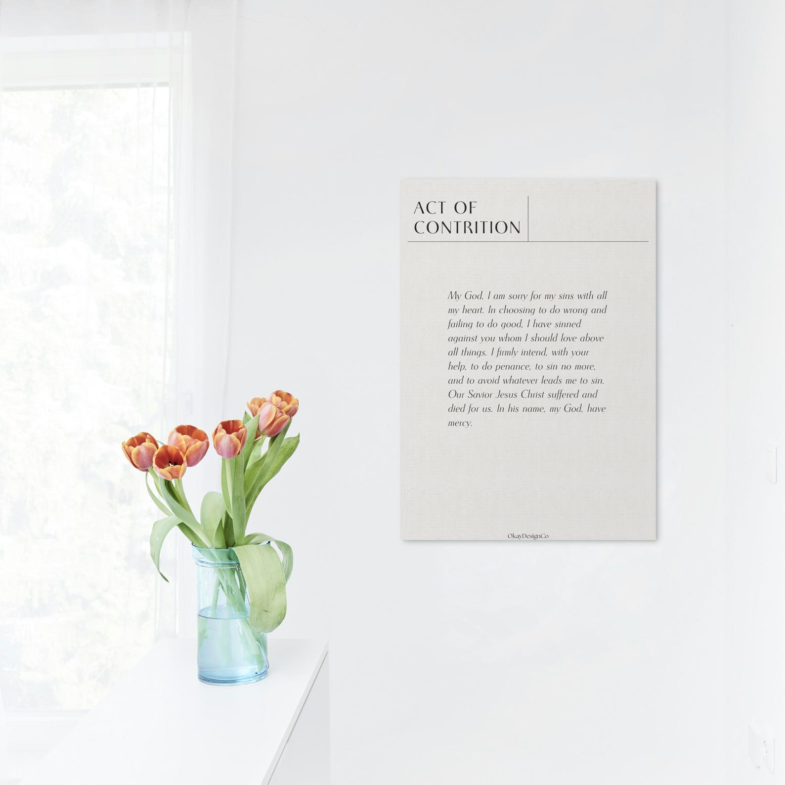 Act of Contrition Prayer Printable | Catholic Wall Art | Digital ...