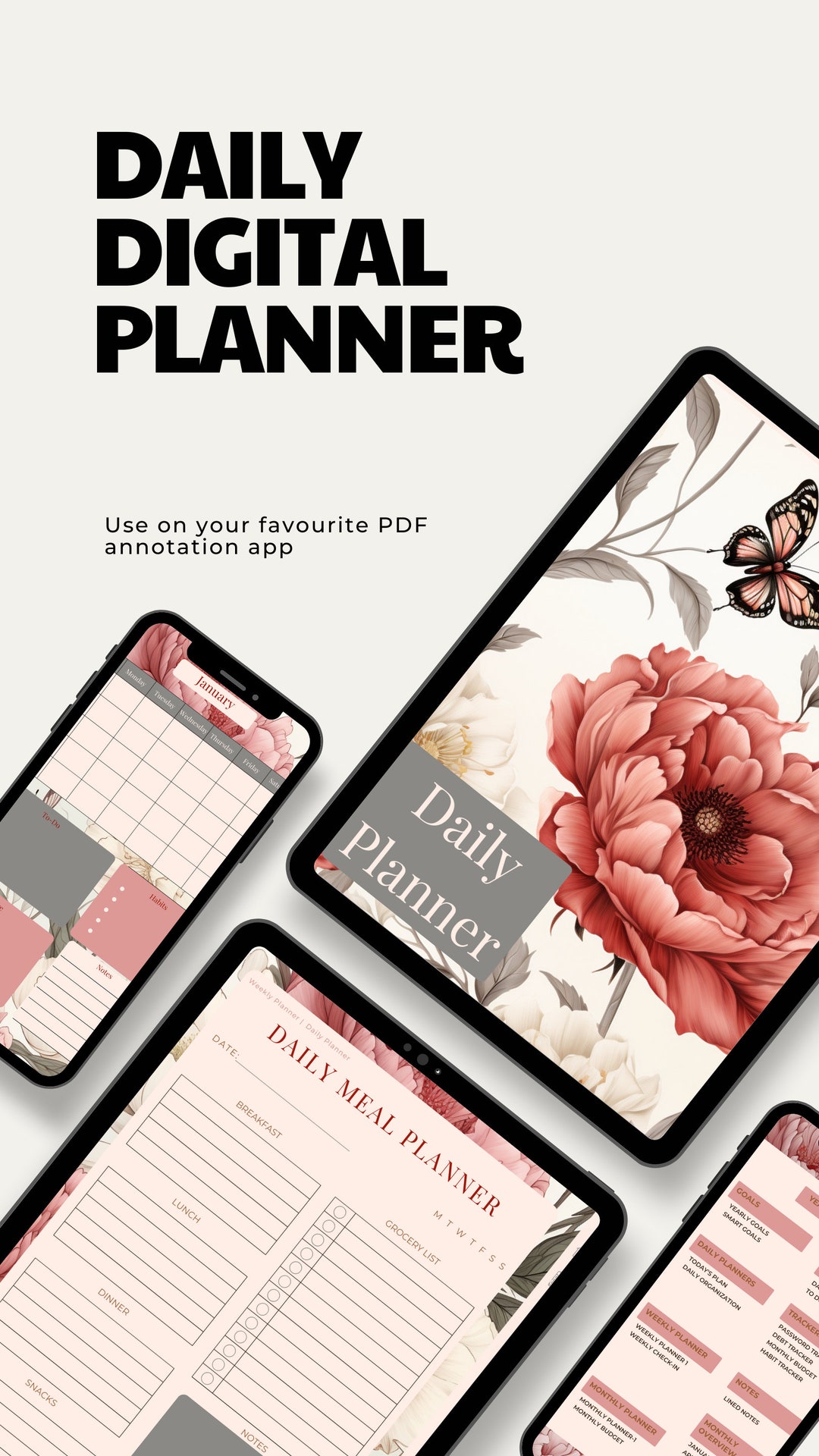 Digital Daily Planner, Goodnotes Digital Planner, iPad Planner ...