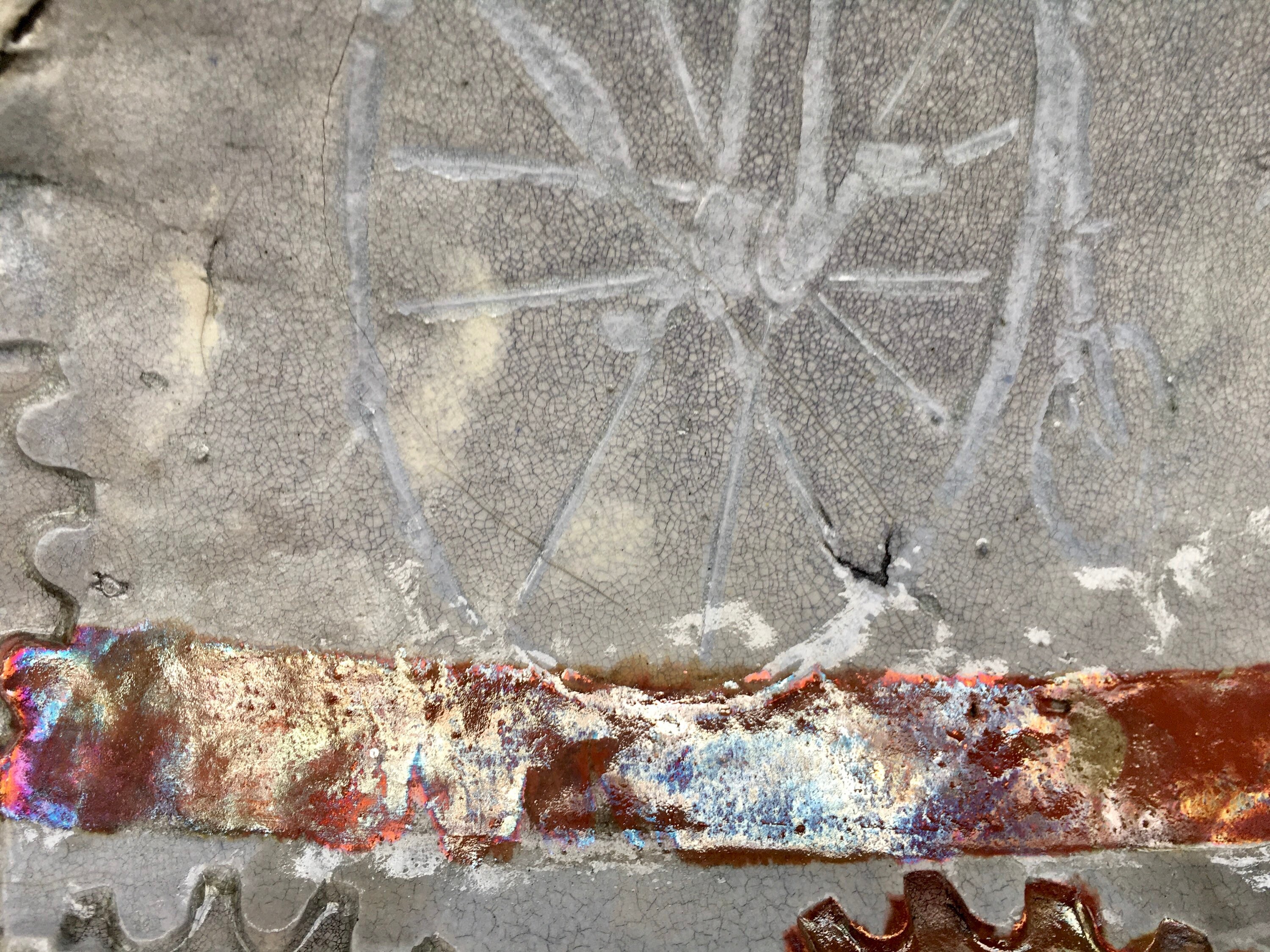 Hand Built Ceramic Raku Sculptural Wall Art of High Wheel - Etsy