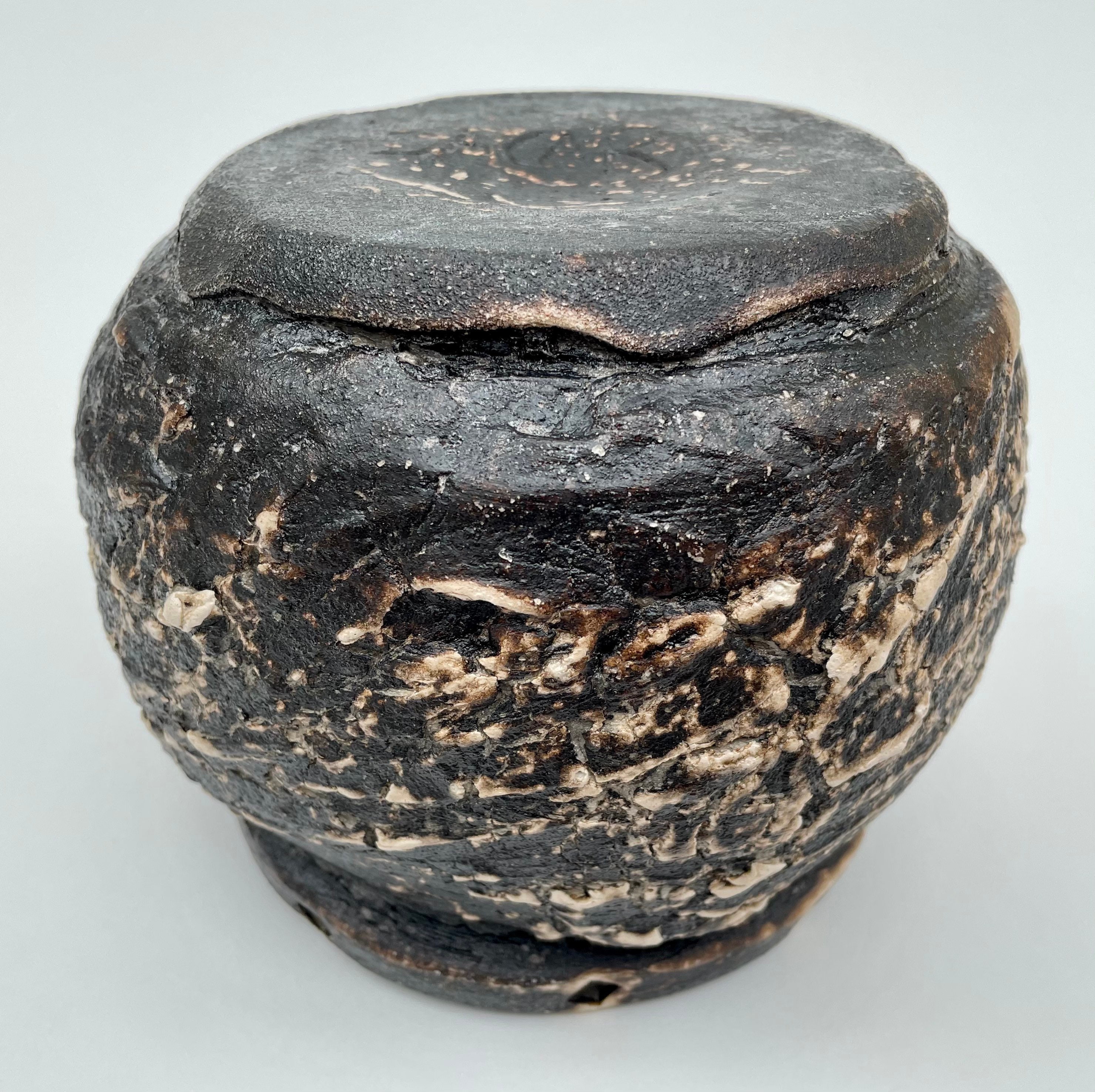 Ceramic Baltic Raku Obvara fired wheel thrown vessel with | Etsy