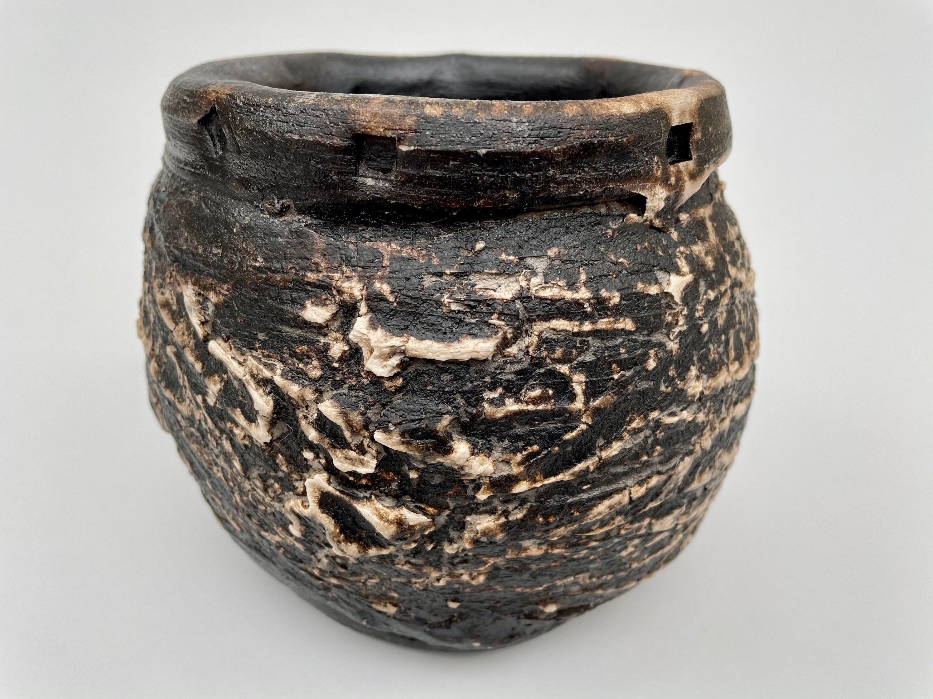 Ceramic Baltic Raku Obvara fired wheel thrown vessel with | Etsy