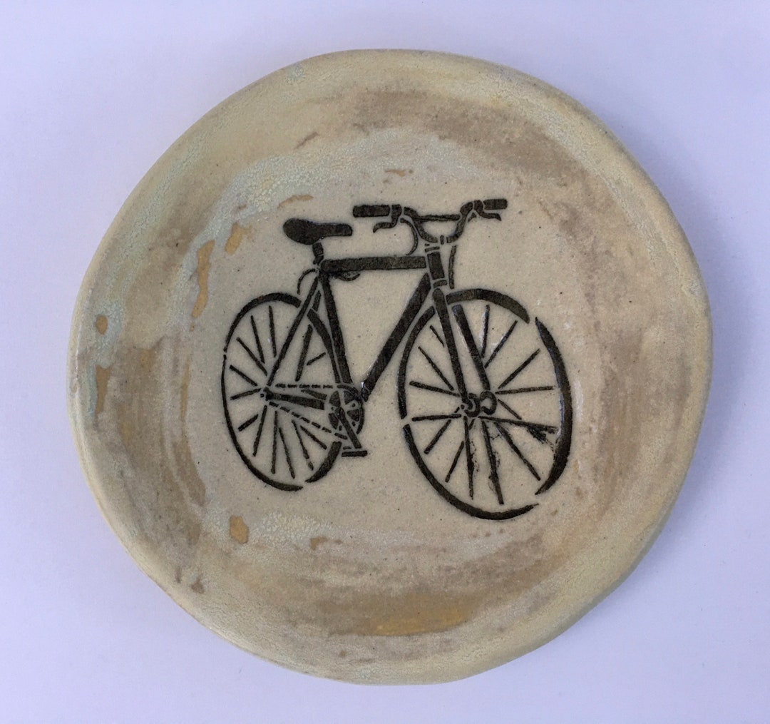 Ceramic Stoneware Bicycle Plate Wall Hanging Art. Free Shipping - Etsy