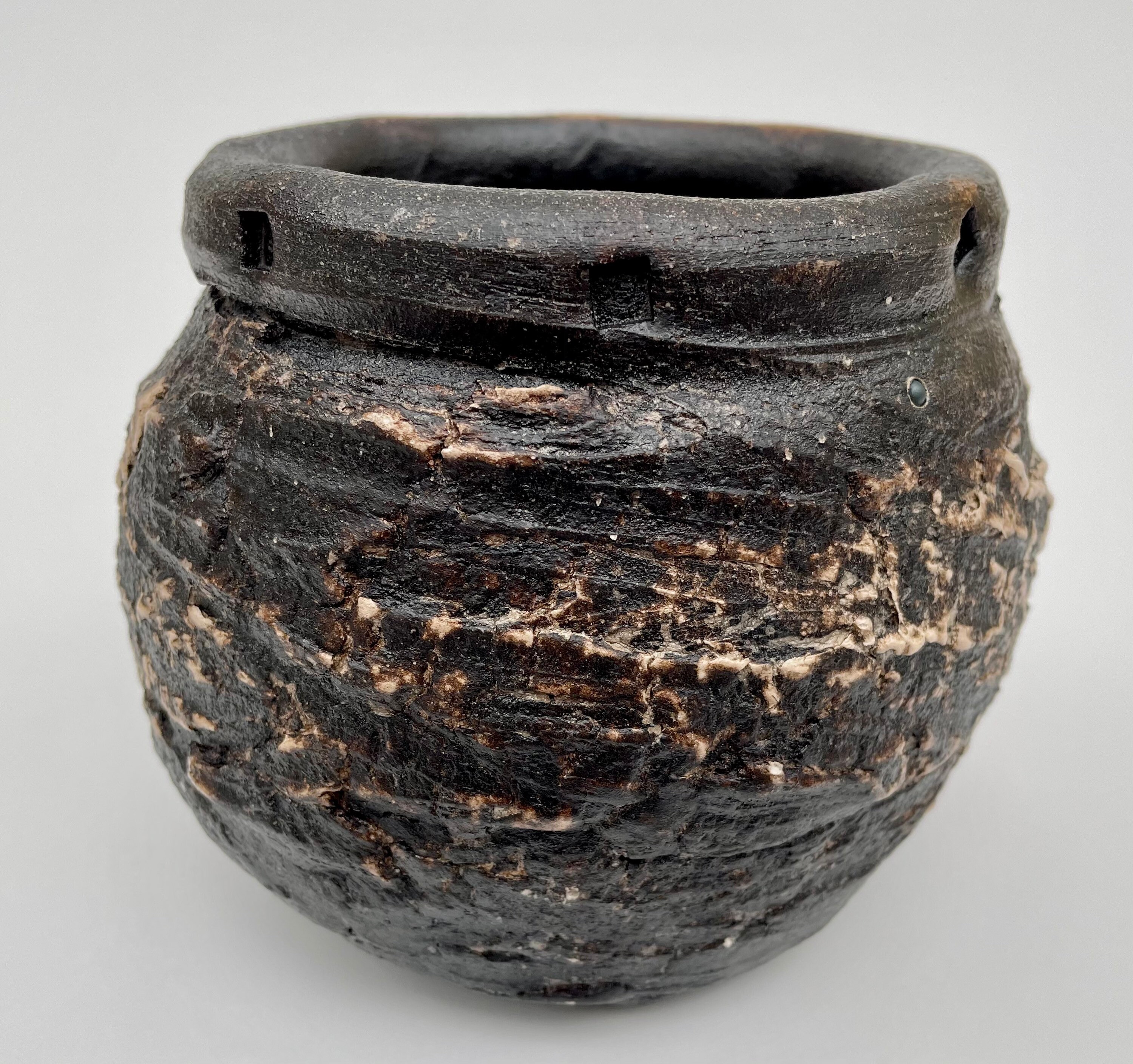 Ceramic Baltic Raku Obvara fired wheel thrown vessel with | Etsy